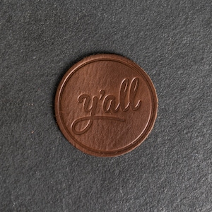Y'all Leather Coasters | Sold Individually or Set of 4 | 100% Full Grain Leather | Custom Gift ...