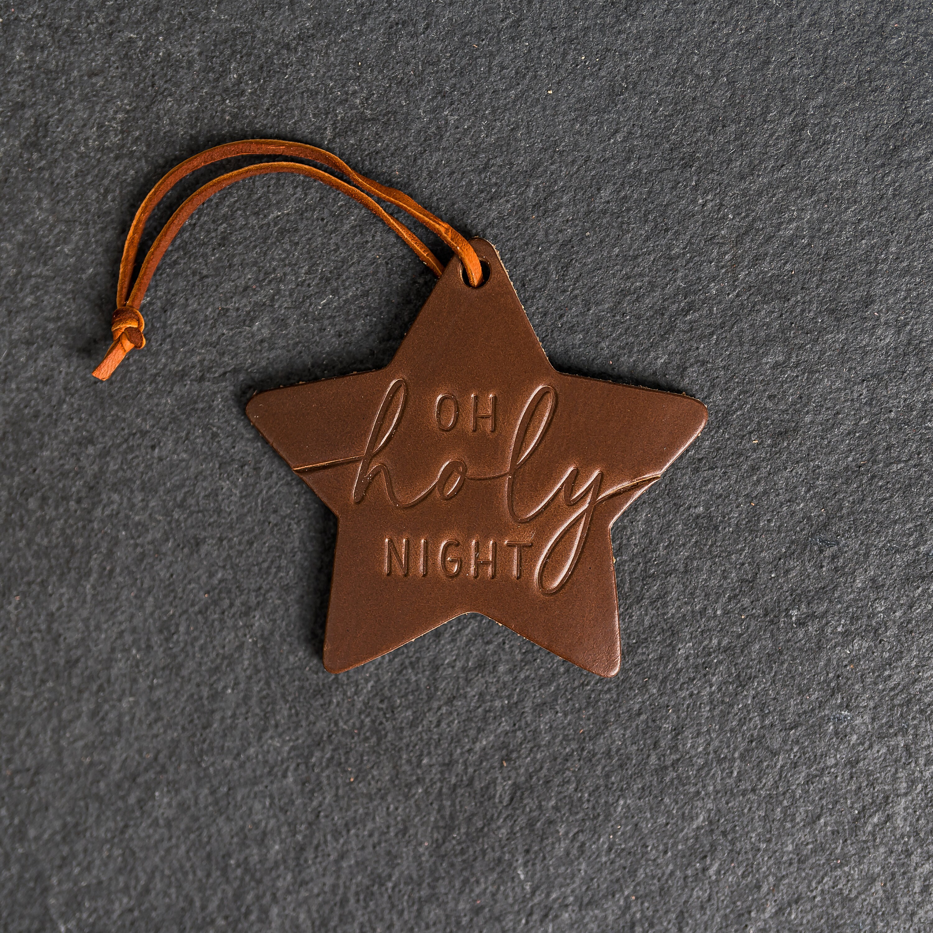 O Holy Night Star Shape Leather Christmas Ornament | Stocking Tags ...