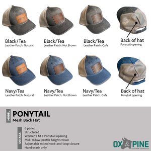 Compass Rose Ponytail Hat | Leather Patch Ponytail Style Hats ...
