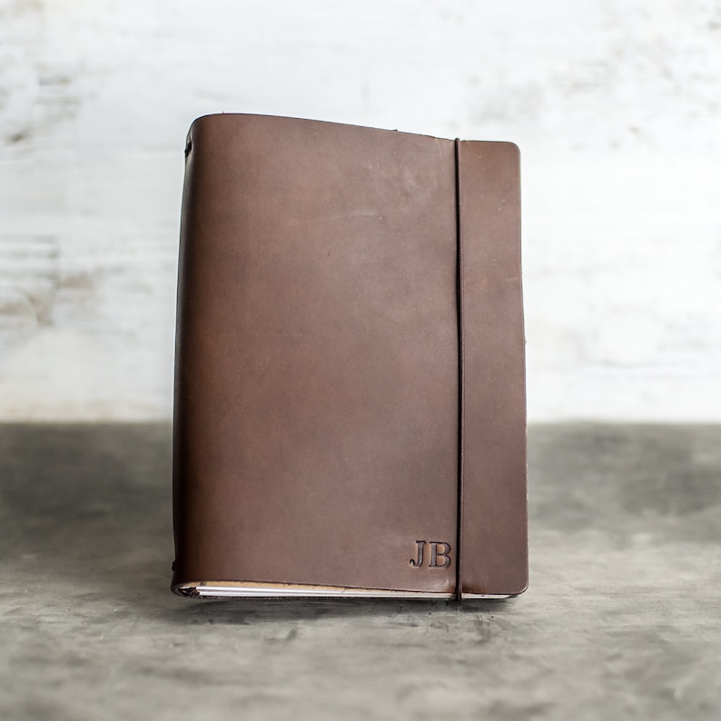 REFILLABLE Personalized Leather Journal W/ Elastic Closure - Etsy