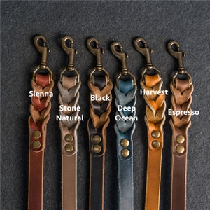 Personalized Leather Dog Leash | Custom Braided Leather Dog Leash | Dog ...
