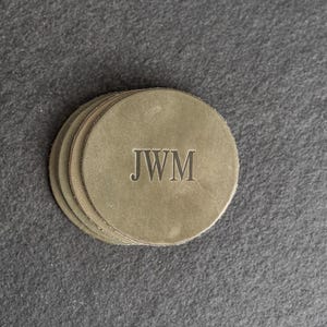 Personalized Leather Coasters | Set of 4 | Name or Initials | 100% Full ...