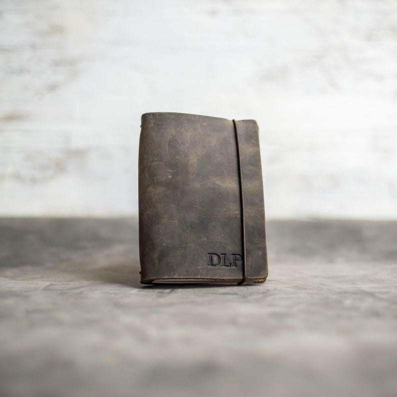 REFILLABLE Personalized Leather Pocket Journal With Elastic - Etsy