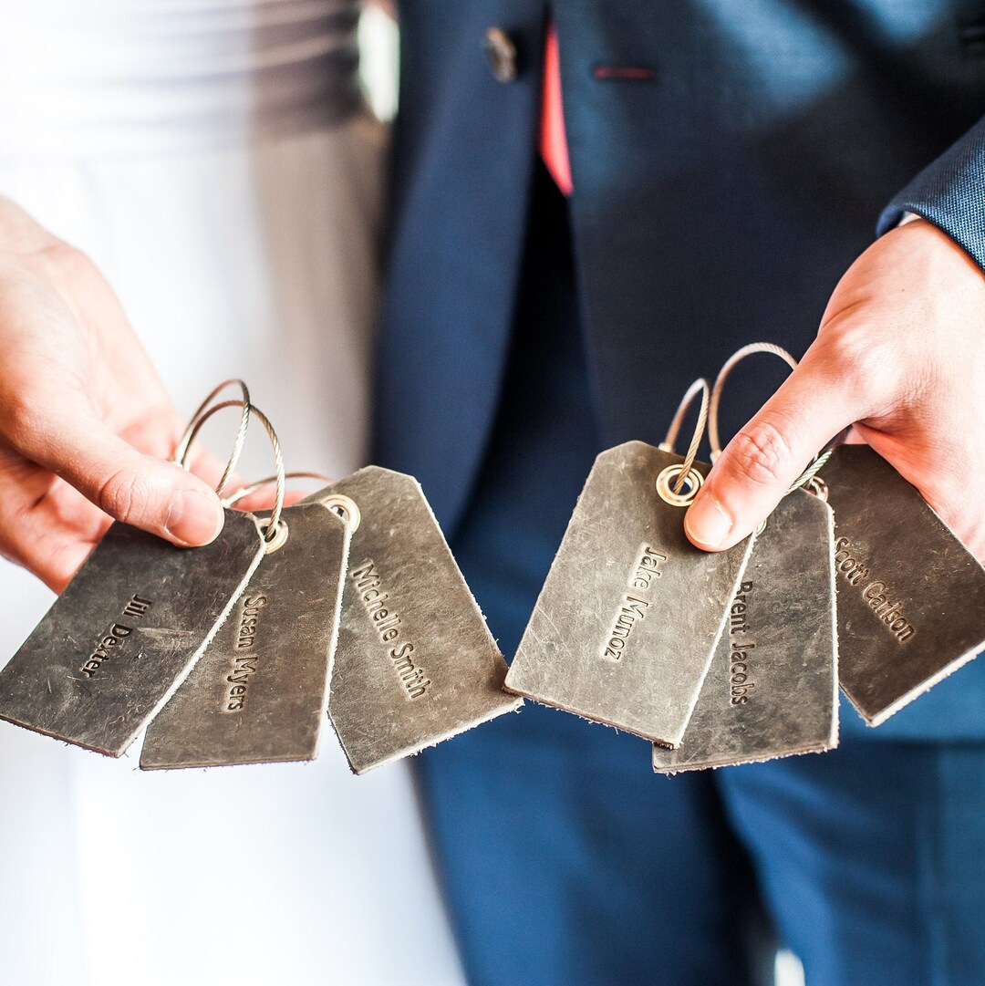 Personalized Leather Luggage Tags for Bridesmaid and Groomsmen Gifts ...