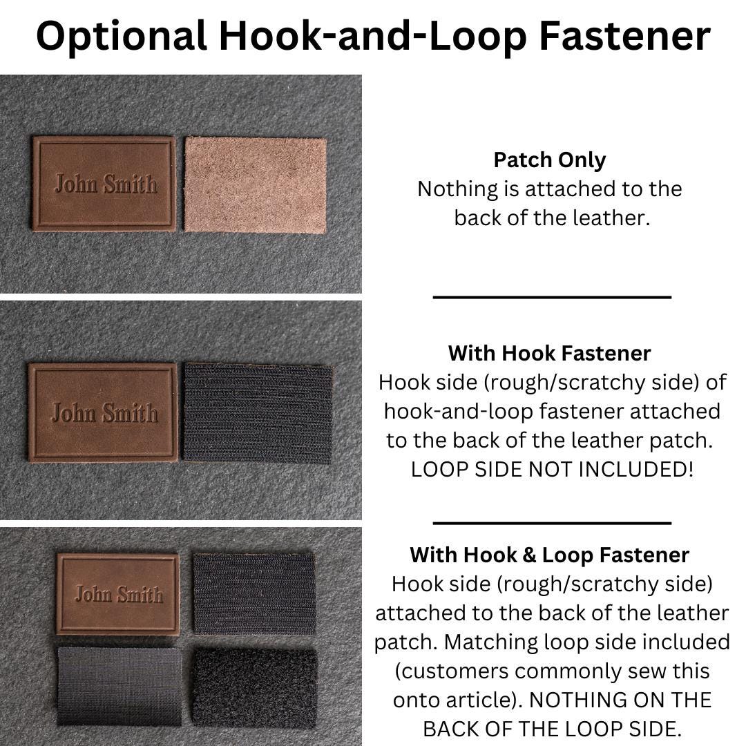 PAPA Leather Patch | Optional Hook and Loop Fastener | 3" X 2 ...
