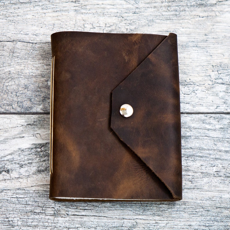 Personalized Leather Journal With Snap Closure Handmade - Etsy