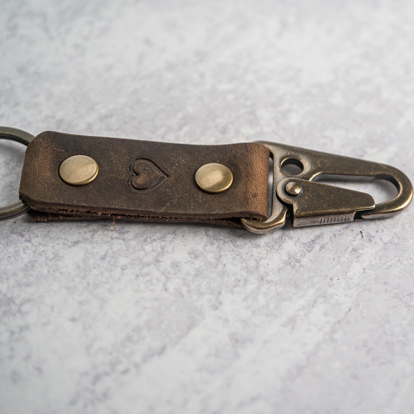 Personalized Leather Keychain Push Clip Keyring Key Fob - Etsy