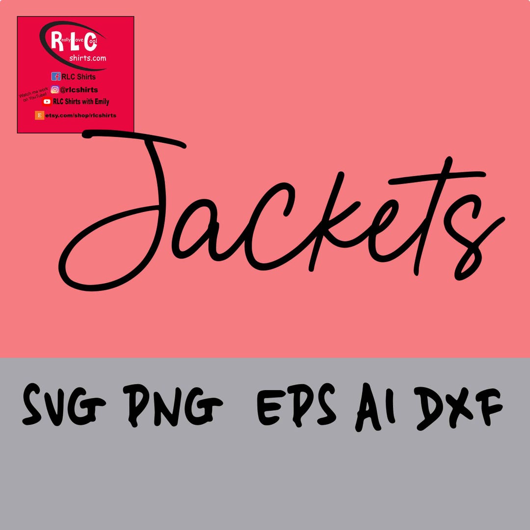 Jackets Script Svg, Jackets Script Png, School Design, Jacket - Etsy