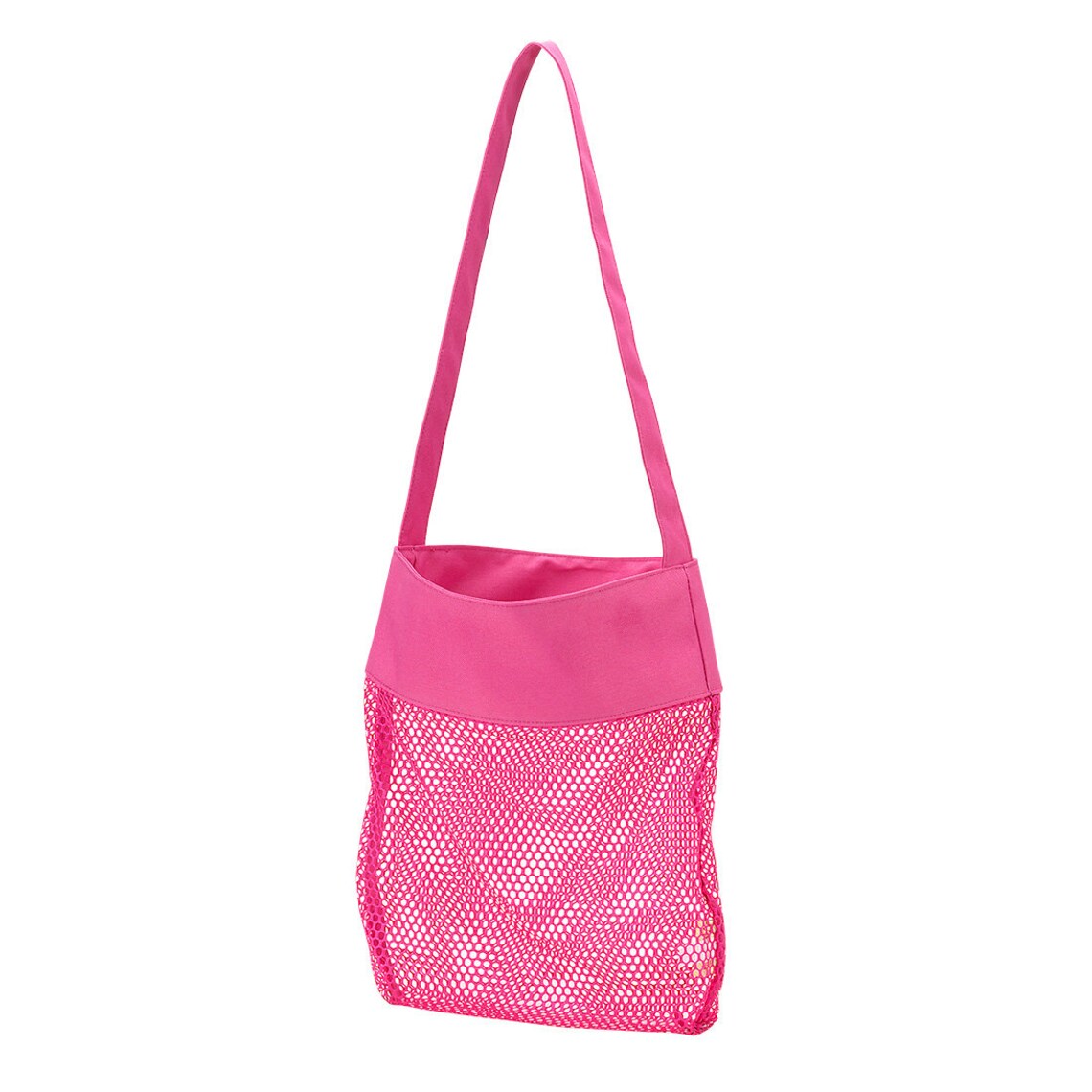 Hot Pink Mesh Shell Tote - Monogrammed Beach Bag - Etsy
