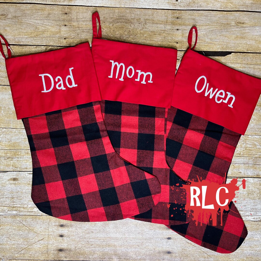 Red and Black Check Christmas Stockings. Buffalo Check Stockings ...