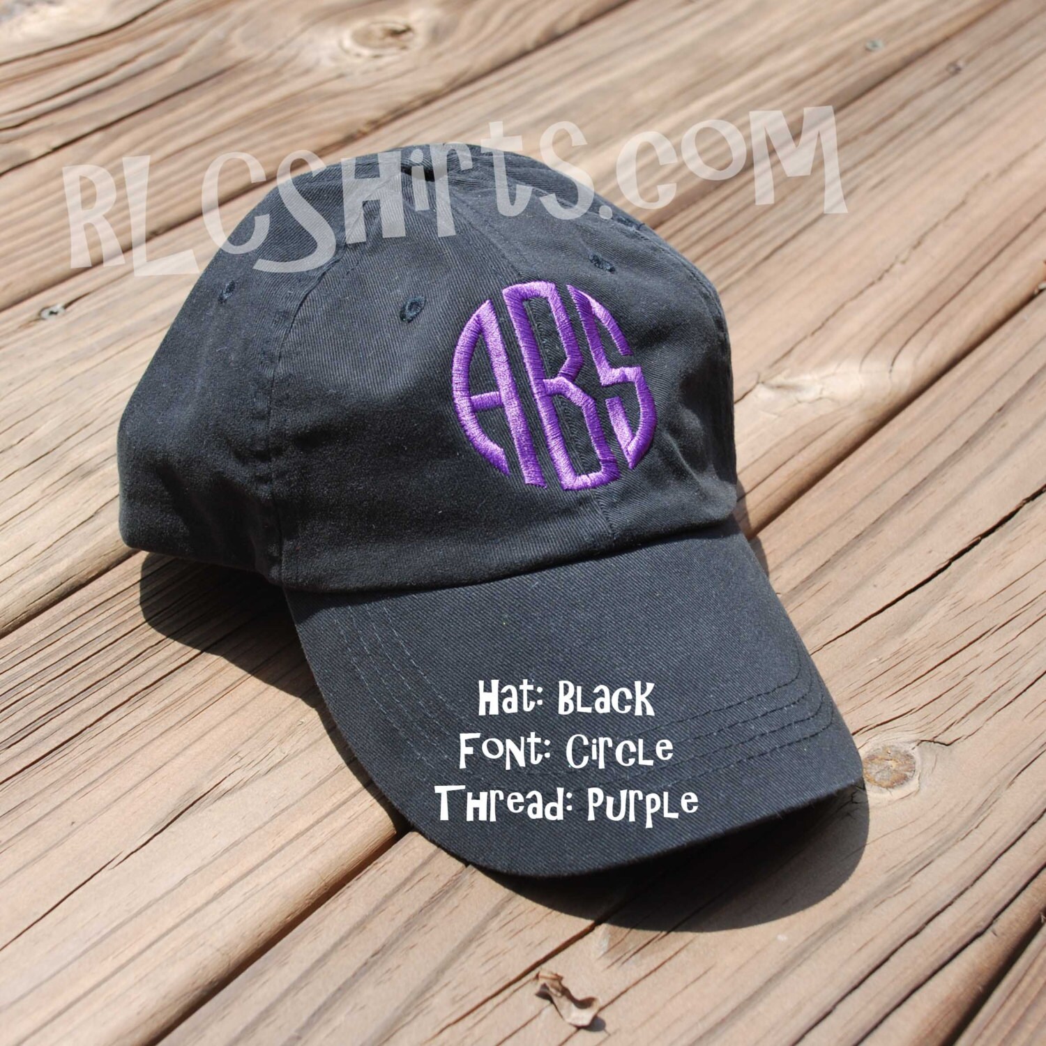 Black Monogrammed Hat. Monogrammed Hat. Personalized Hat. | Etsy