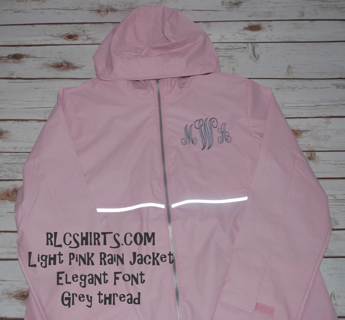 Light Pink Monogrammed Rain Jacket. Monogrammed Charles River | Etsy