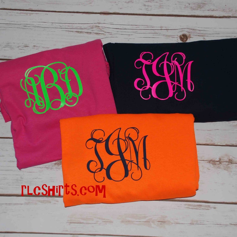 Monogram Tshirts - Etsy