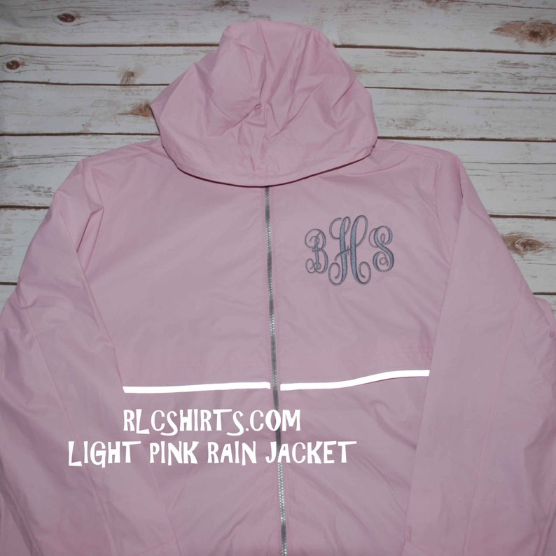 Light Pink Monogrammed Rain Jacket. Monogrammed Charles River | Etsy