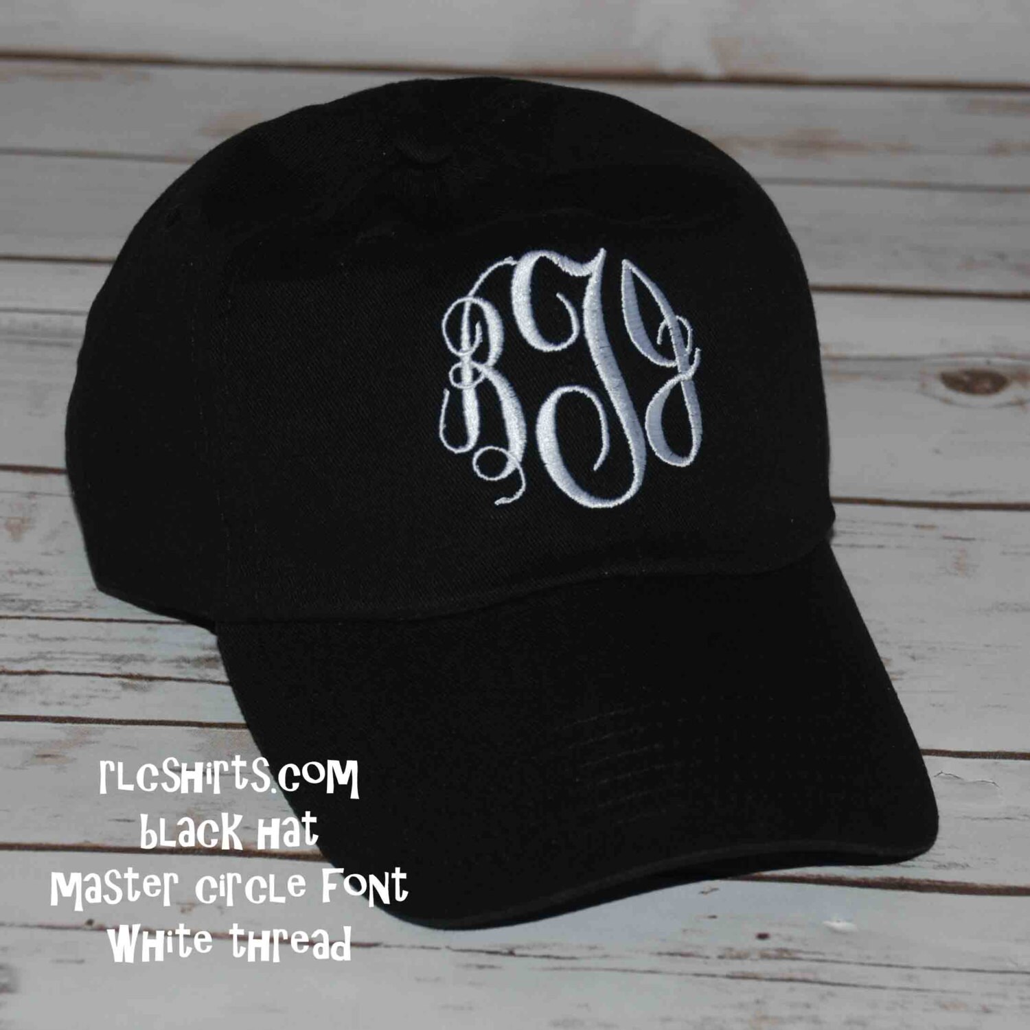 Black Monogrammed Hat. Monogrammed Hat. Personalized Hat. Black Hat ...