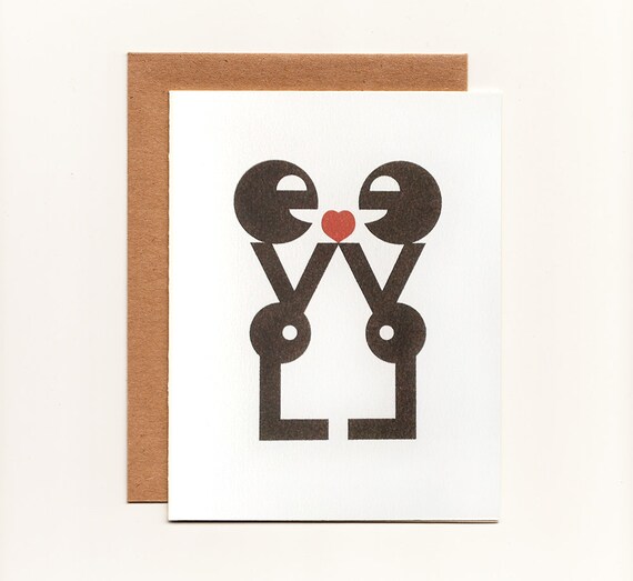 Love Romance Typography Optical Illusion Greeting Card | Etsy