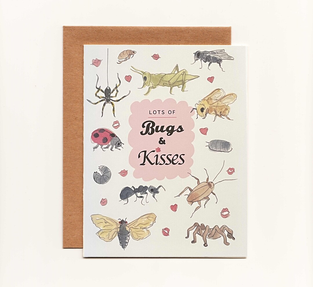 Friendship, Love, Affection, Support Greeting Card, Bugs & Kisses ...