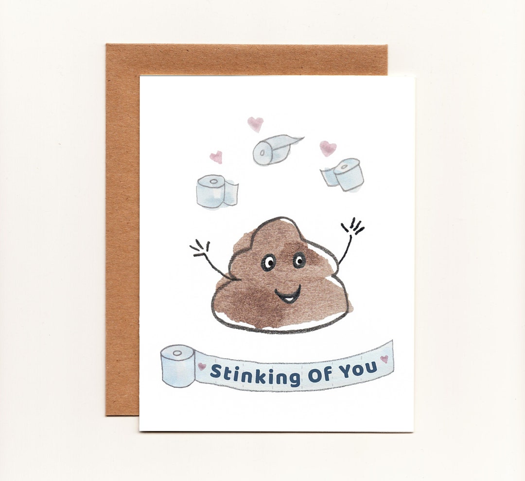 Poop Emoji Friendship, Love, Affection, Greeting Card, "stinking of You ...
