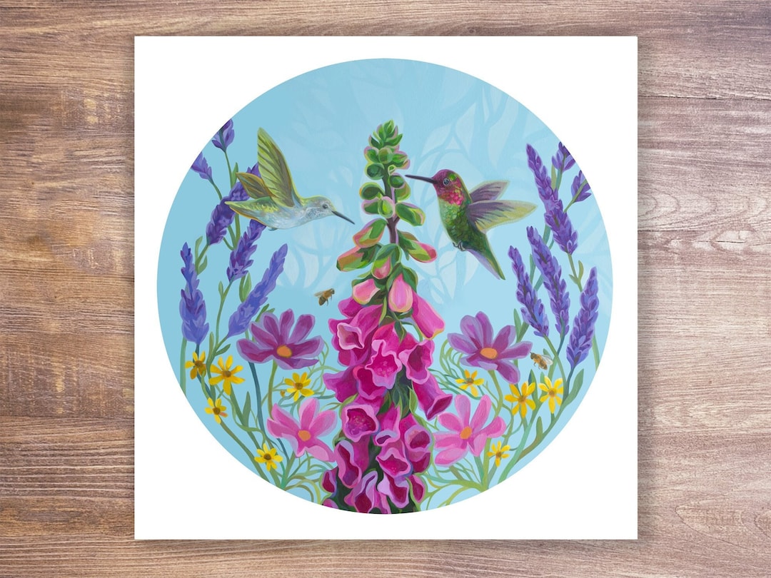 Hummingbird Art Print, Giclee Print, 8x8, 12x12, Archival Art Print ...