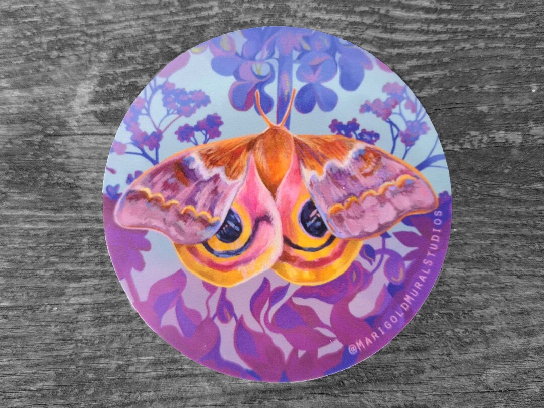 Io Moth Vinyl Sticker, 3, Waterproof and Dishwasher Safe, Artistic ...