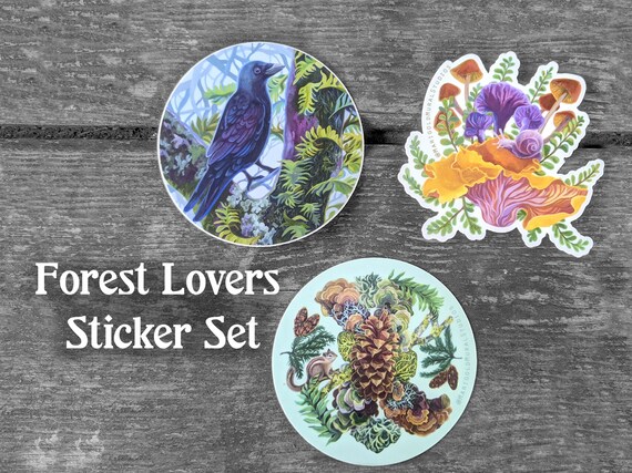Forest Lovers Sticker Set 3 Vinyl Decals Waterproof & - Etsy