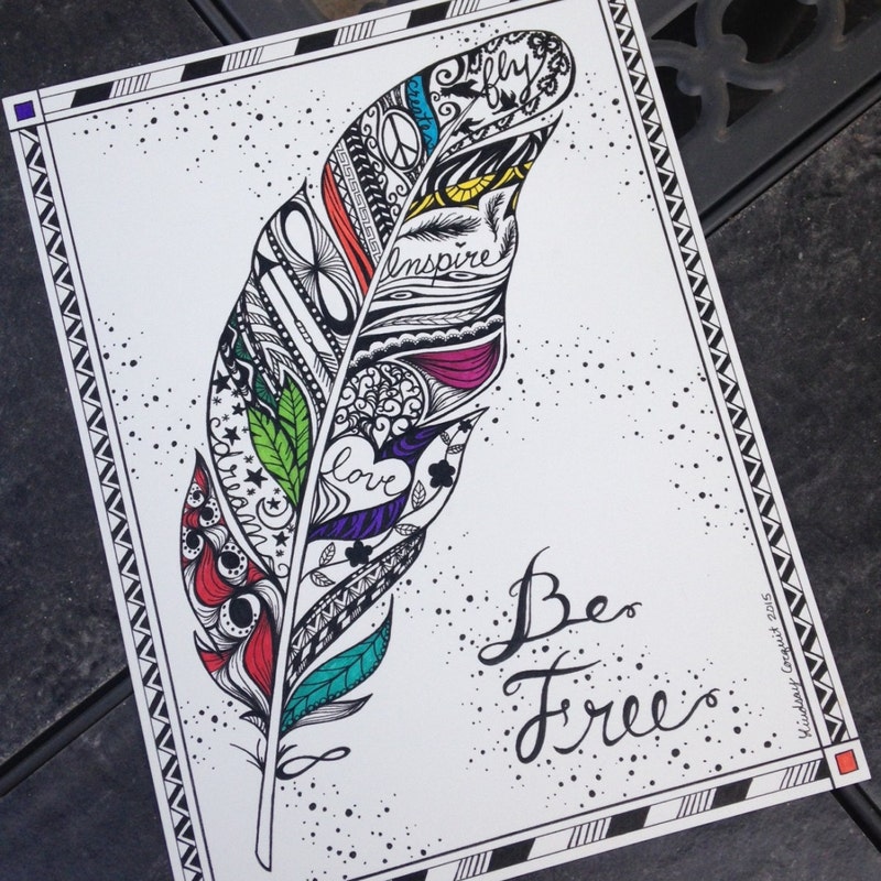 Zentangle Feather - Etsy