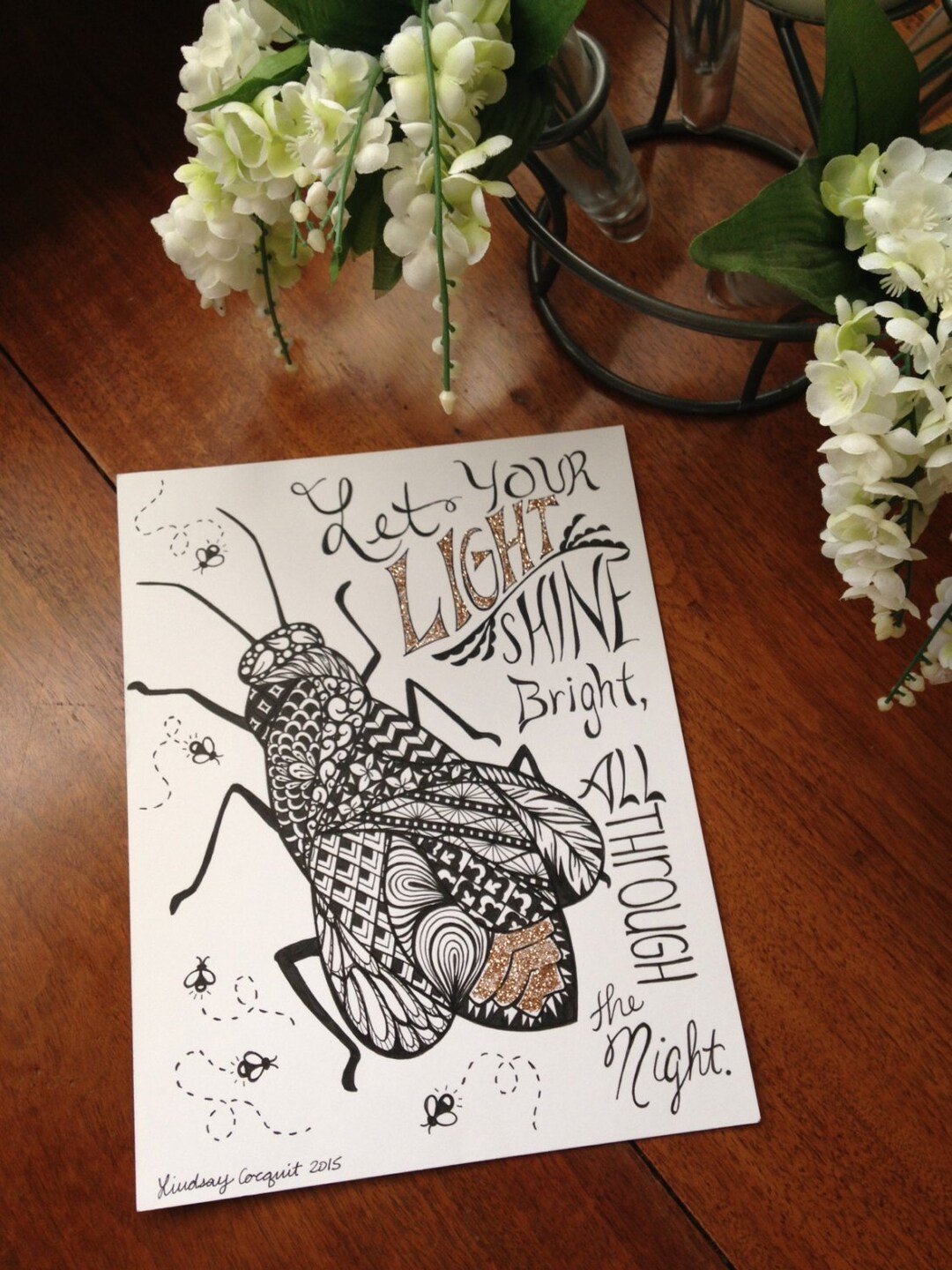 Zentangle, Pen and Ink Zentangle, Pen and Ink Drawing, Lightning Bug ...