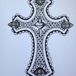 Zentangle, Pen and Ink Zentangle, Pen and Ink Drawing, Cross, Cross ...