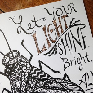 Zentangle, Pen and Ink Zentangle, Pen and Ink Drawing, Lightning Bug ...