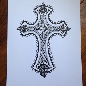 Zentangle, Pen and Ink Zentangle, Pen and Ink Drawing, Cross, Cross ...