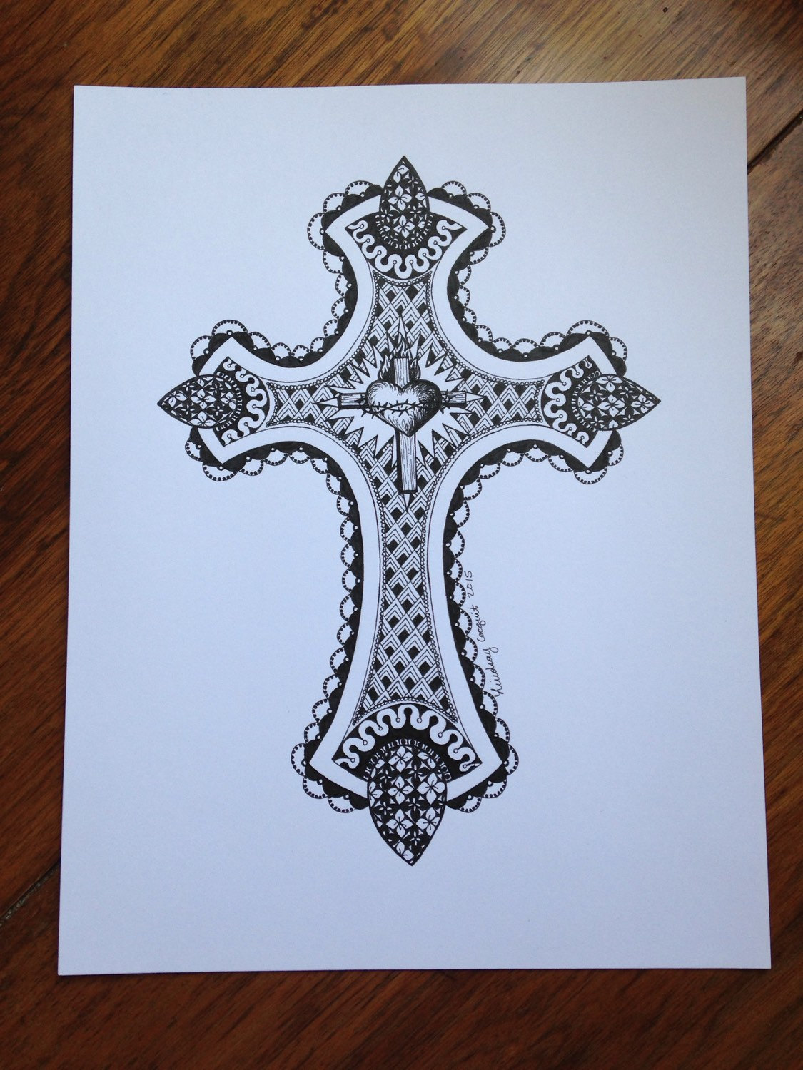 Zentangle, Pen and Ink Zentangle, Pen and Ink Drawing, Cross, Cross ...