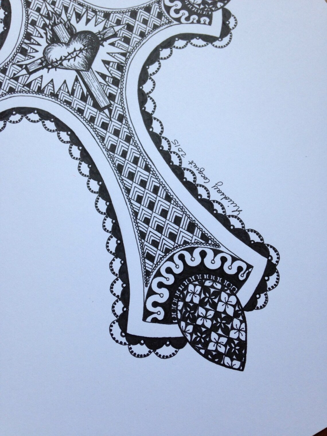 Zentangle, Pen and Ink Zentangle, Pen and Ink Drawing, Cross, Cross ...