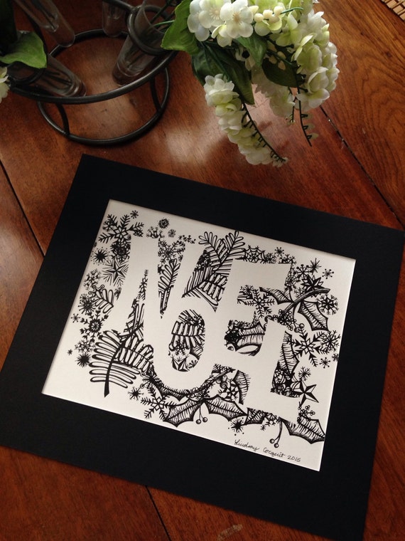 Pen and Ink Drawing Pen and Ink Illustration Christmas Noel - Etsy