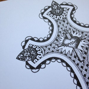 Zentangle, Pen and Ink Zentangle, Pen and Ink Drawing, Cross, Cross ...