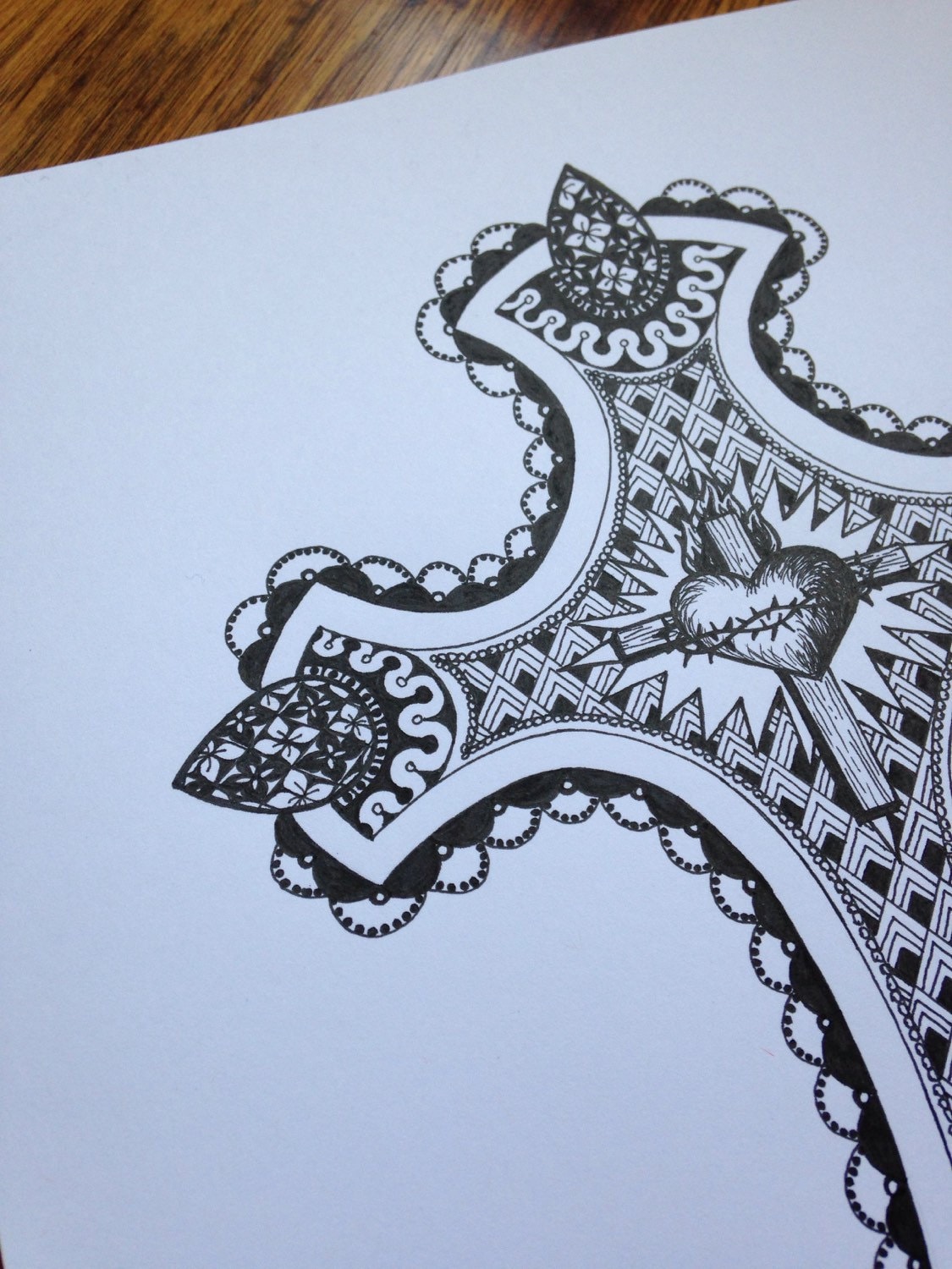 Zentangle, Pen and Ink Zentangle, Pen and Ink Drawing, Cross, Cross ...