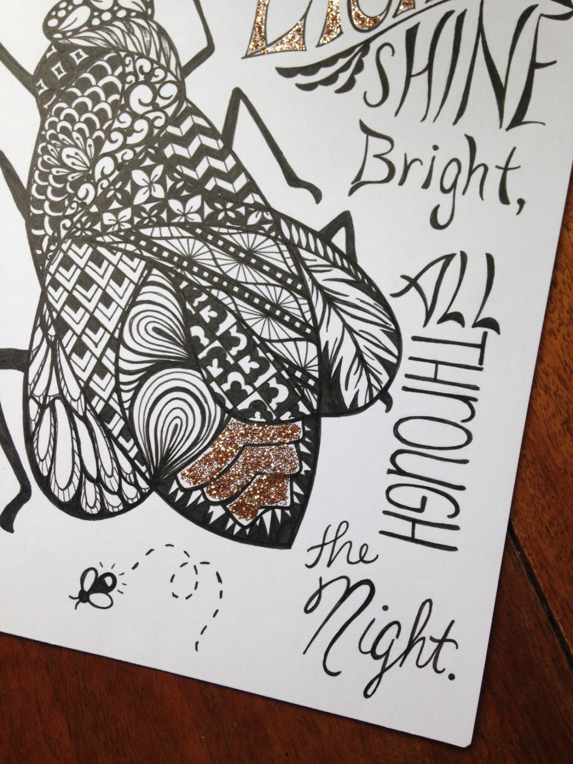 Zentangle, Pen and Ink Zentangle, Pen and Ink Drawing, Lightning Bug ...