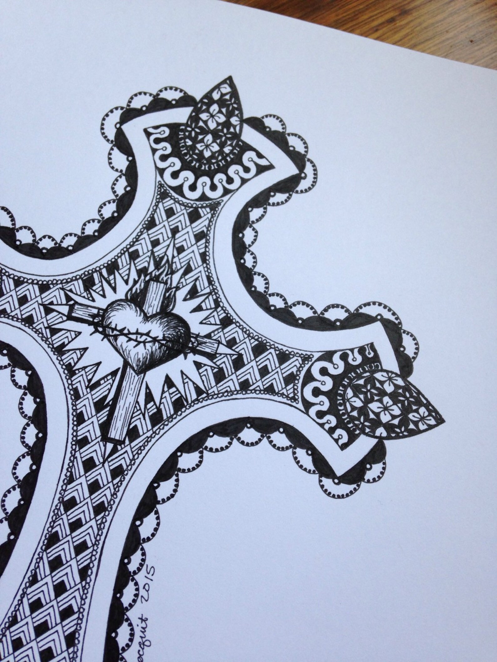 Zentangle, Pen and Ink Zentangle, Pen and Ink Drawing, Cross, Cross ...