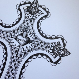 Zentangle, Pen and Ink Zentangle, Pen and Ink Drawing, Cross, Cross ...