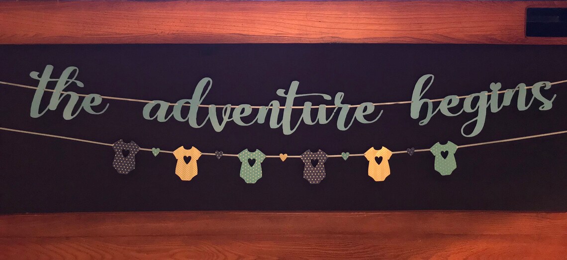 Baby Shower Banner, the Adventure Begins, Onesie Banner - Etsy