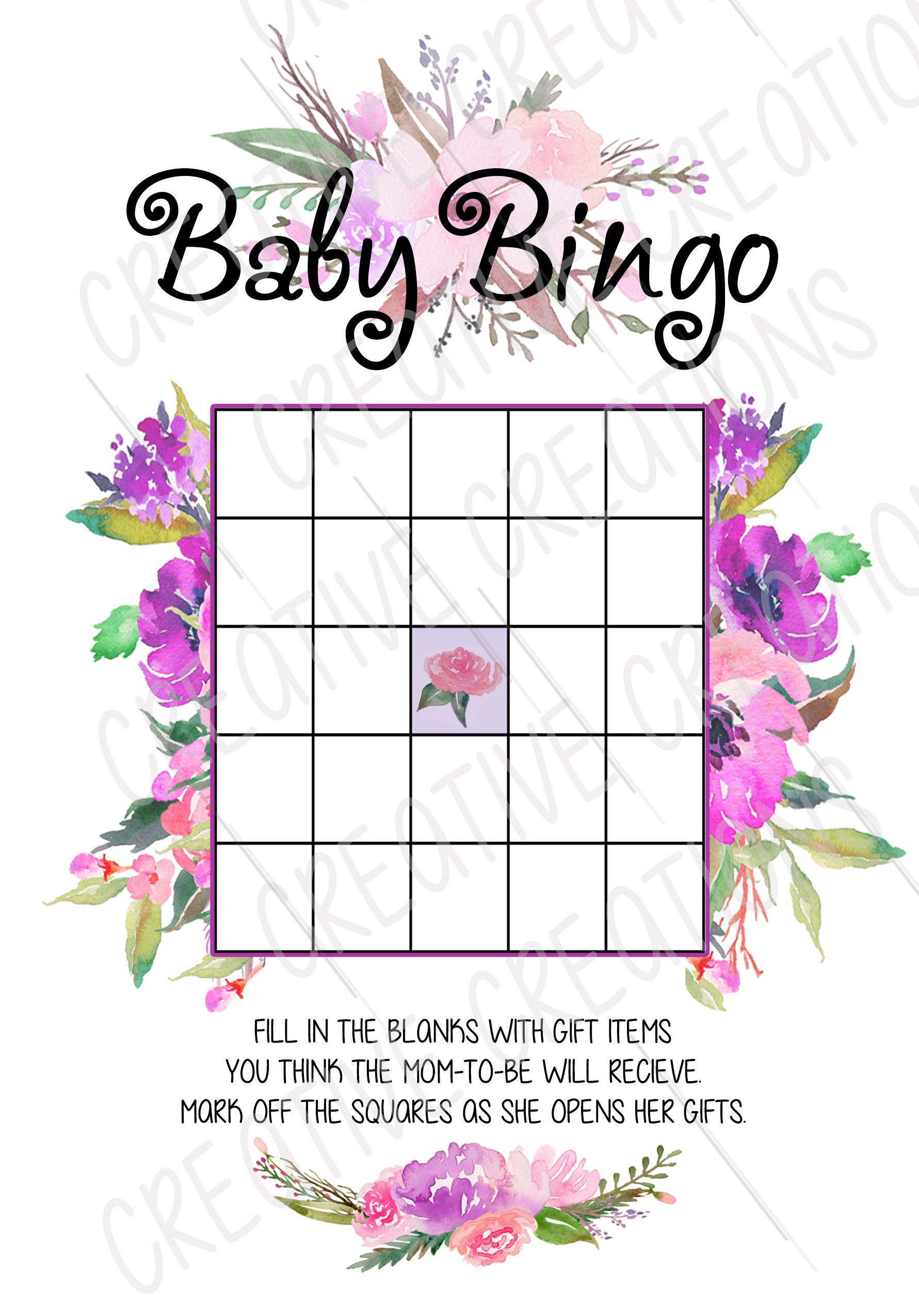 Baby Bingo Baby Shower Game, Bingo Baby Shower, Boy Baby Shower Game ...