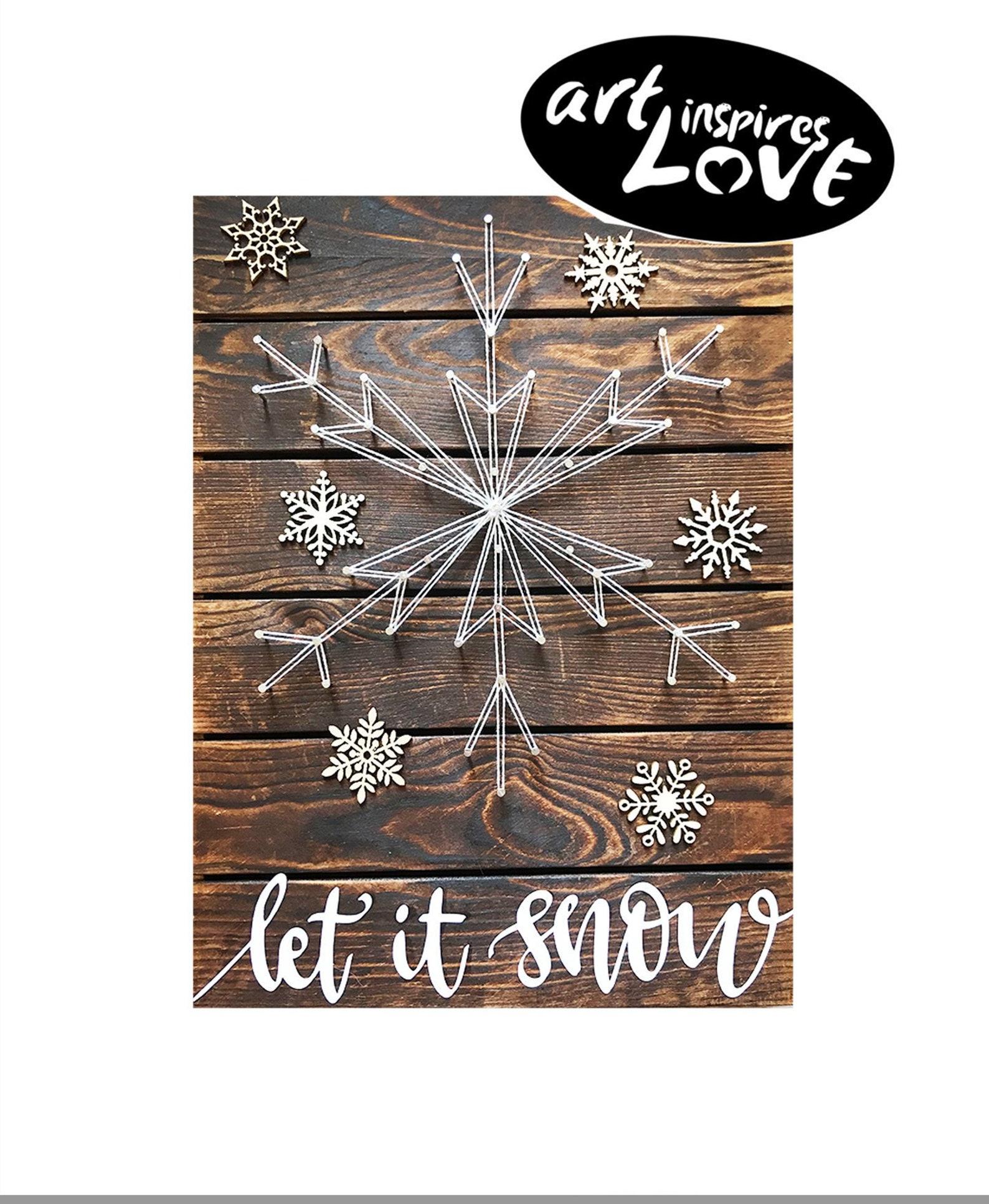 DIY String Art Kit * Let It Snow * Snowflake String Art * DIY Arts ...