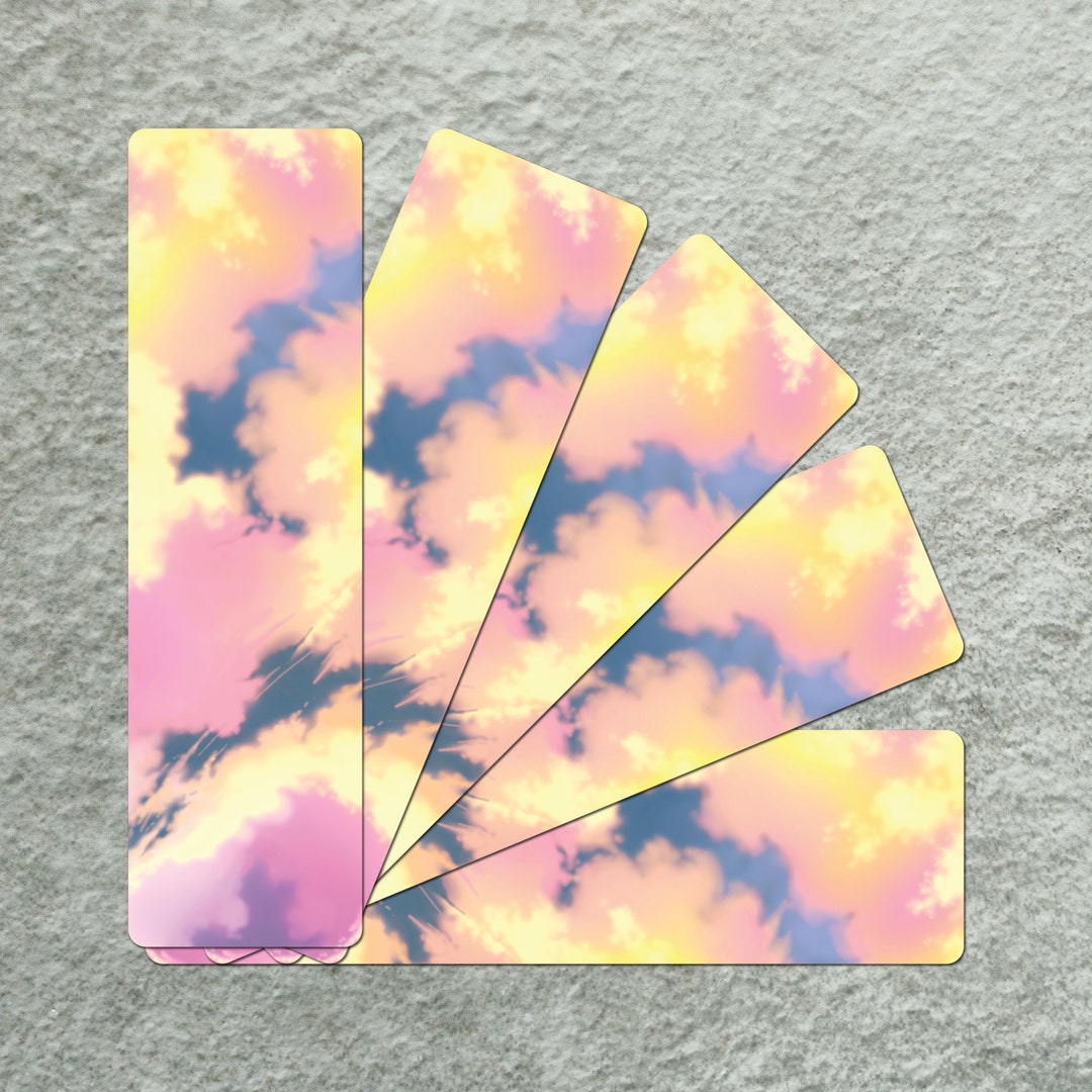 Cloudy Sky Bookmark, Dreamy Bookmark, Sky at Dawn Bookmark, Painted ...
