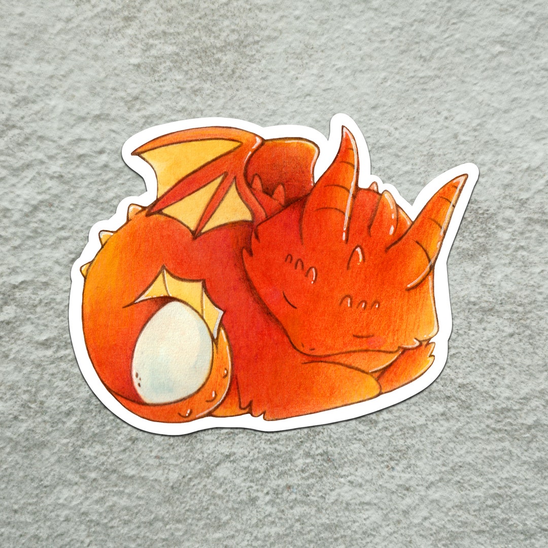 Red Dragon Sticker, Dragon Sticker, Cute Dragon Sticker, Mother Dragon ...