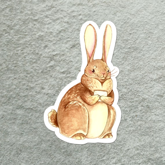 Spring Rabbit Sticker Cute Bunny Sticker Wholesome Sticker - Etsy