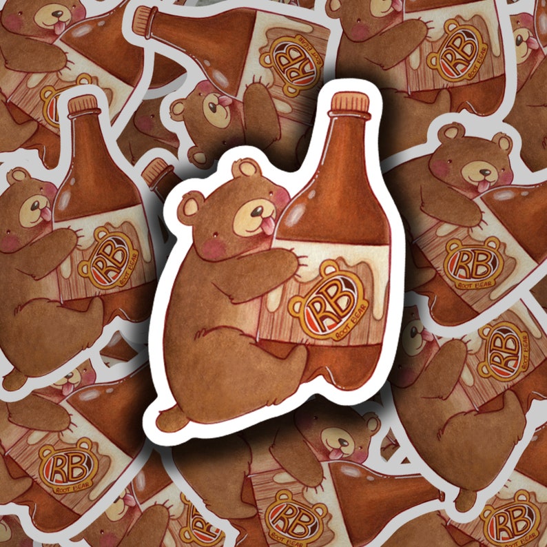 Root Bear Sticker, Soda Sticker, Root Beer Sticker, Bear Sticker, Junk ...