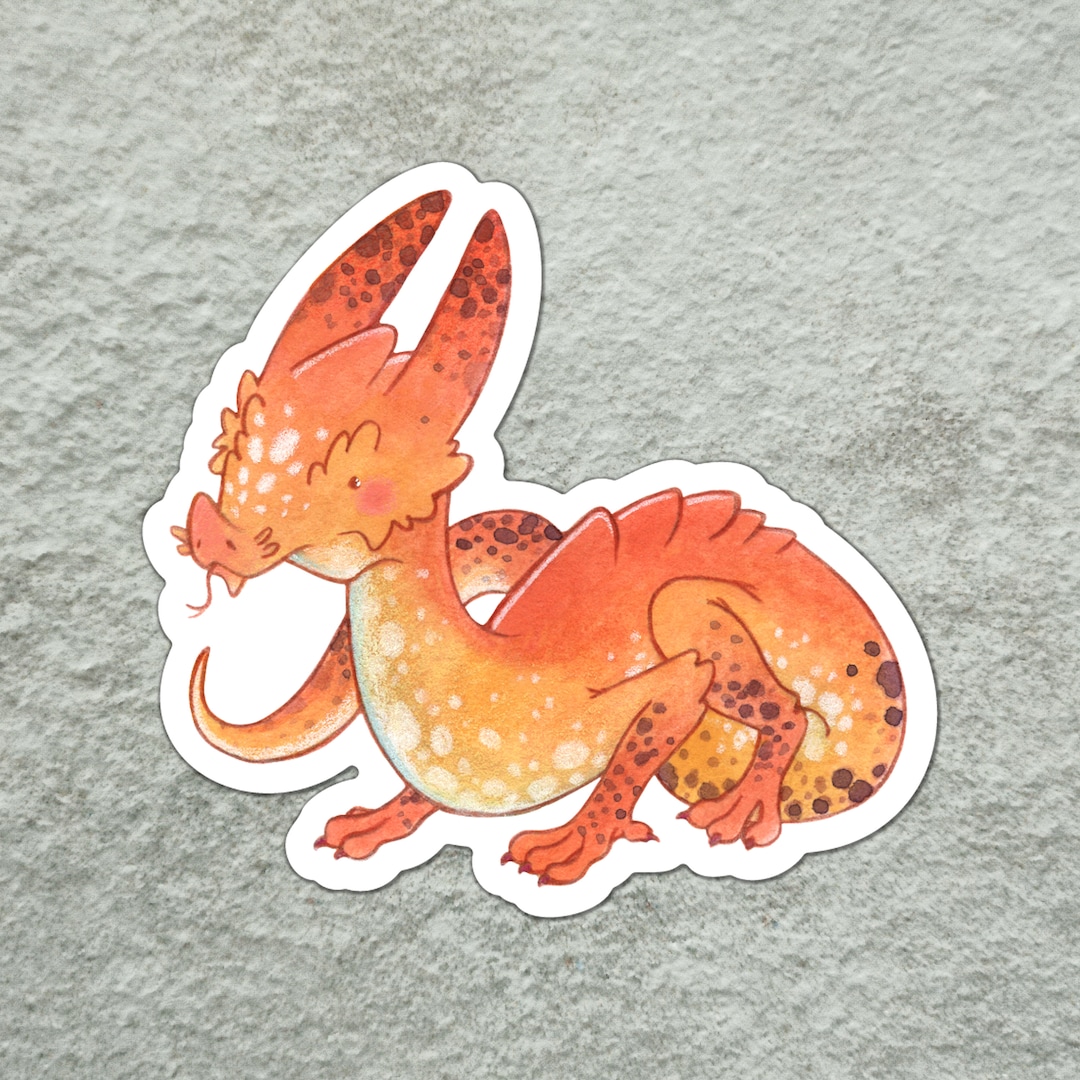 Magma Dragon Sticker, Fire Dragon Sticker, Cute Dragon Sticker ...