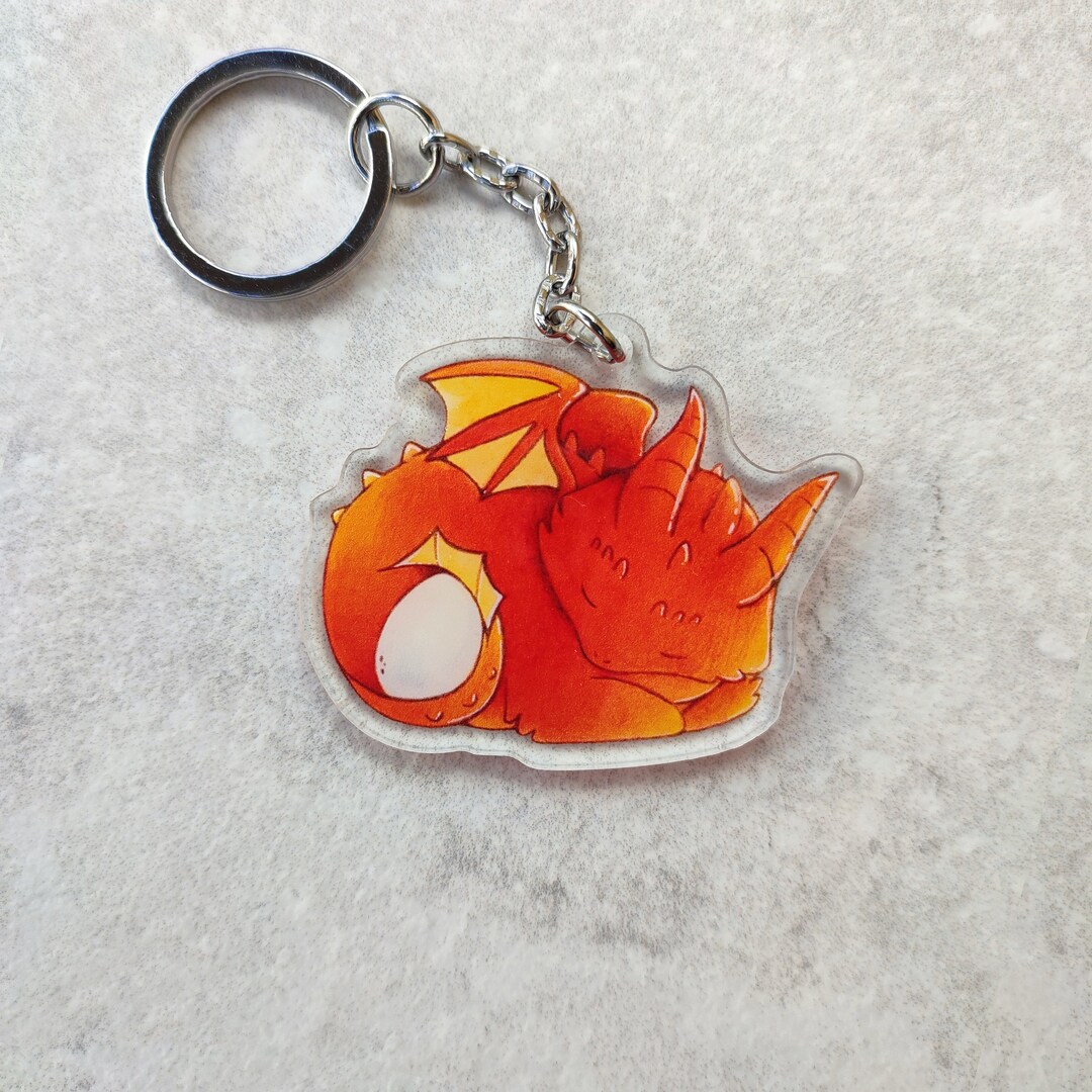 Red Dragon Keychain, Dragon Keychain, Cute Dragon Gift, Dnd Dragon ...
