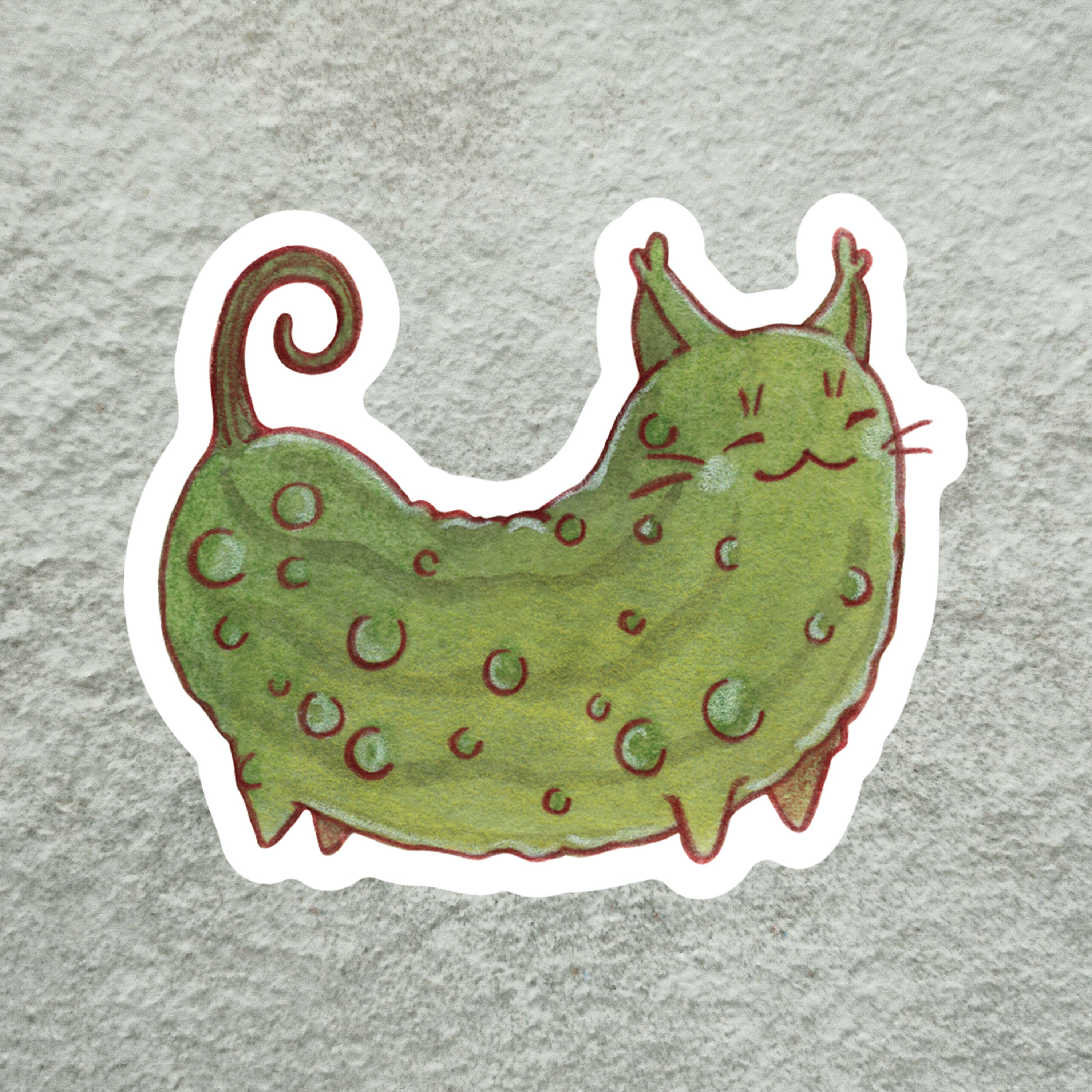 Pickle Cat Stickerpack, Pickle Jar Sticker, Weird Cat Stickers, Green ...