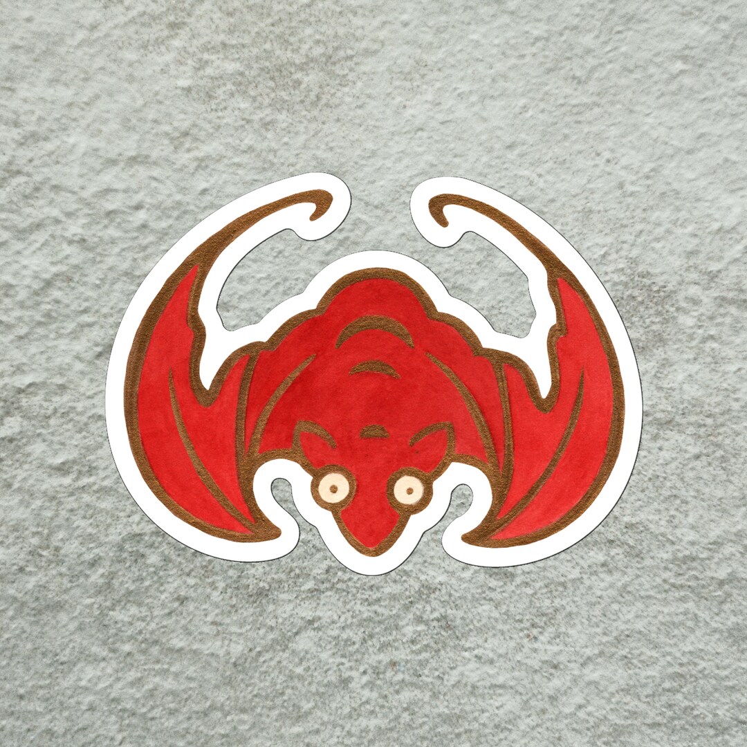 Chinese Red Bat Sticker, Chinese Pottery Sticker, Cute Bat Sticker ...