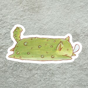 Pickle Cat Stickerpack, Pickle Jar Sticker, Weird Cat Stickers, Green ...